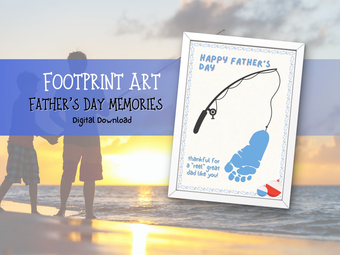Father's Day Baby Footprint Art Footprint Craft, Baby Footprint ...