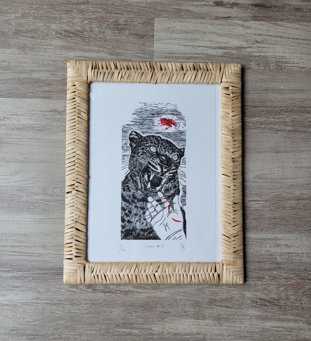 Scares 1 Linocut/linogravure Hand Printed/fait Main - Etsy