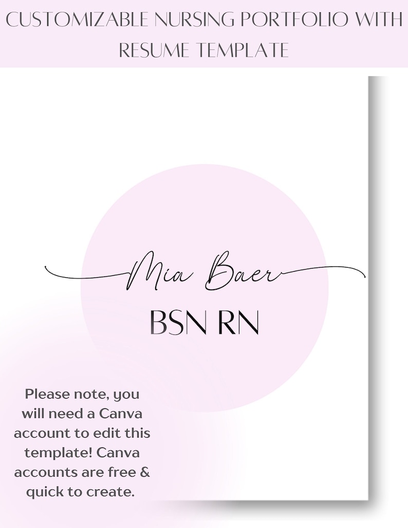 Customizable Nursing Portfolio With Resume Template, Nursing Portfolio ...