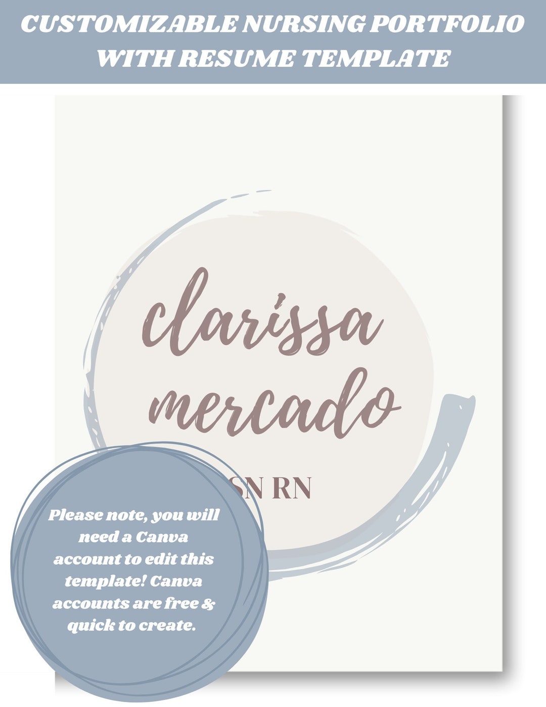 Customizable Nursing Portfolio With Resume Template, Nursing Portfolio ...