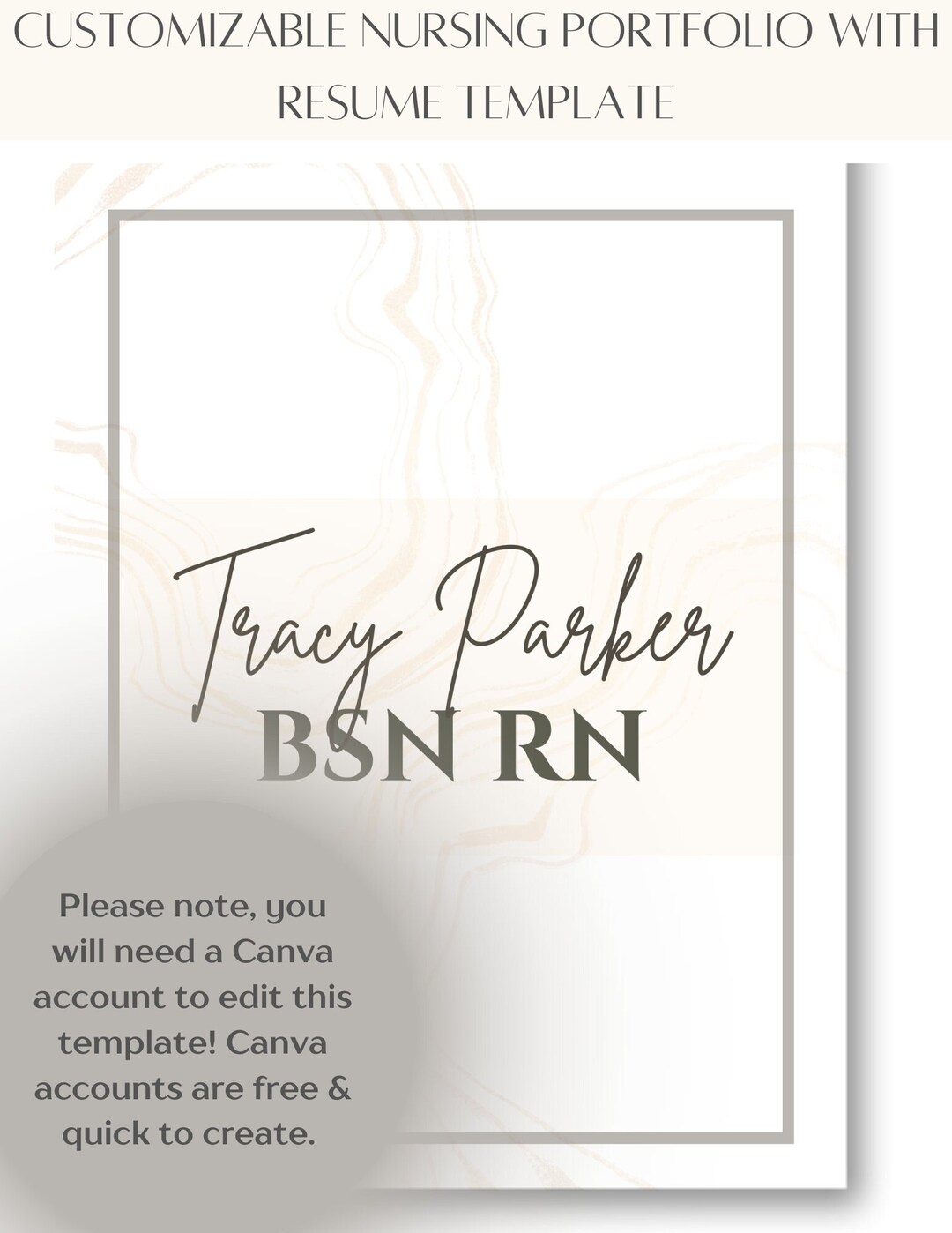 Customizable Nursing Portfolio With Resume Template, Nursing Portfolio ...