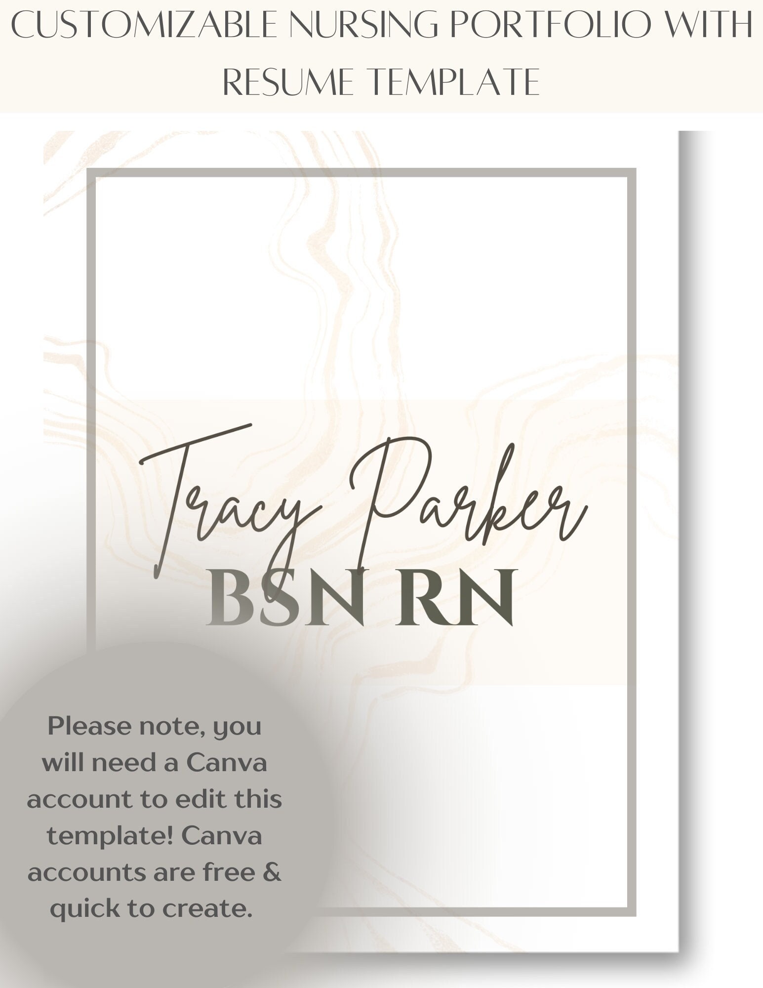 Customizable Nursing Portfolio With Resume Template, Nursing Portfolio ...