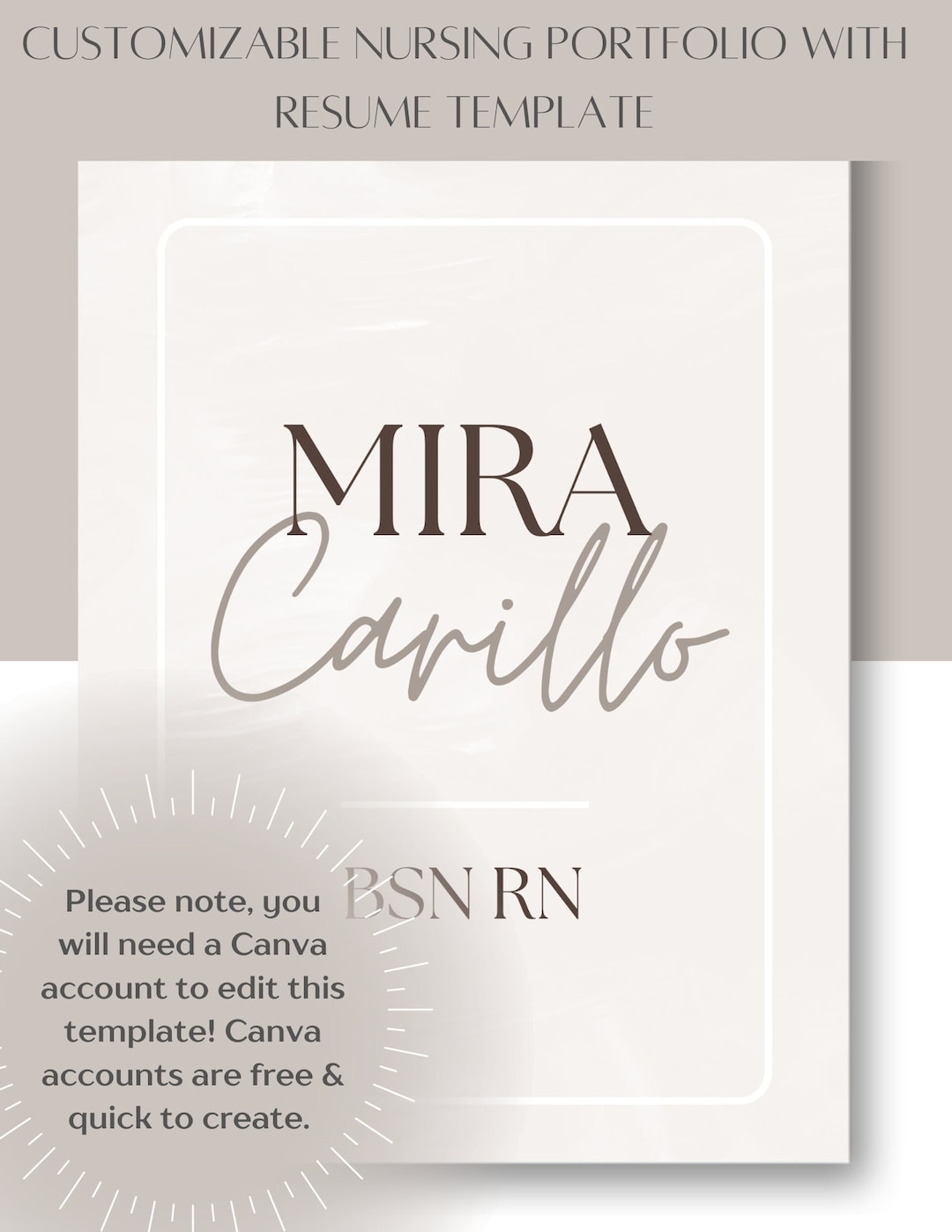 Customizable Nursing Portfolio With Resume Template, Nursing Portfolio ...