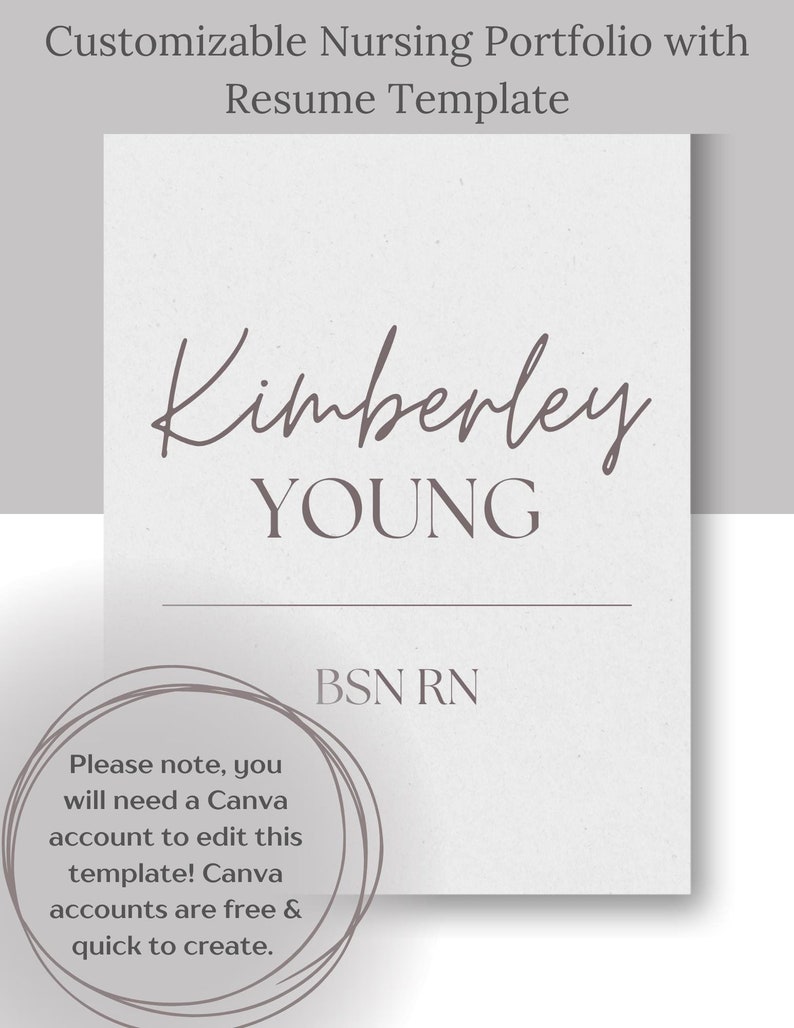 Customizable Nursing Portfolio With Resume Template, Nursing Portfolio ...