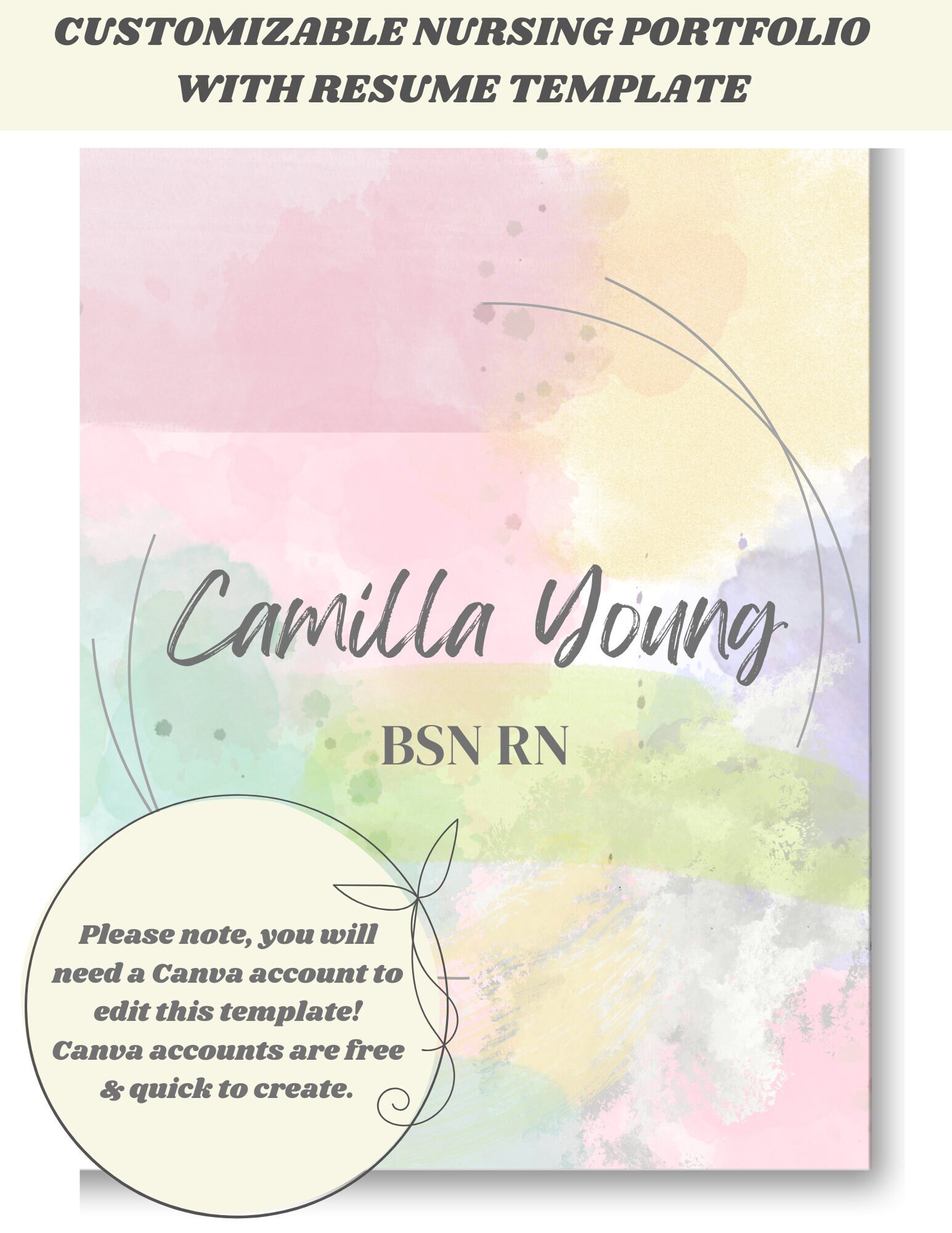 Customizable Nursing Portfolio With Resume Template, Nursing Portfolio ...