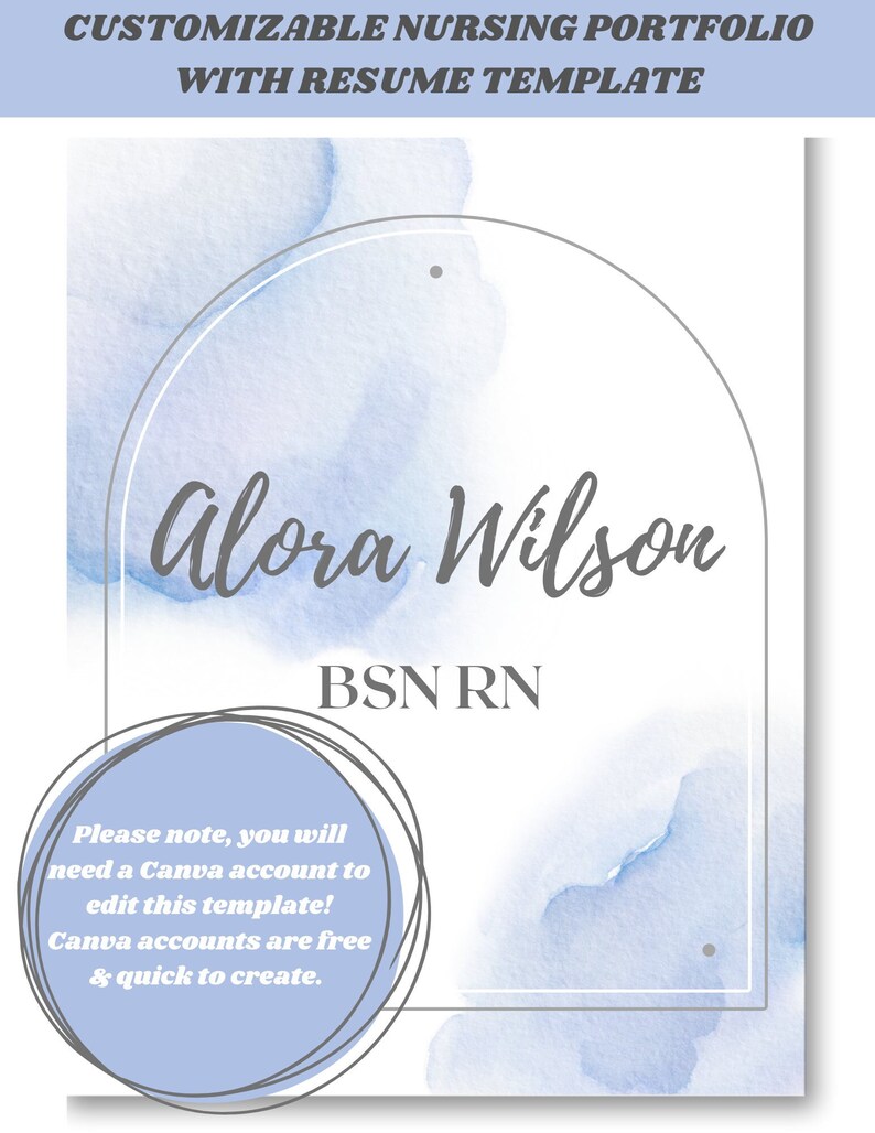 Customizable Nursing Portfolio With Resume Template, Nursing Portfolio ...