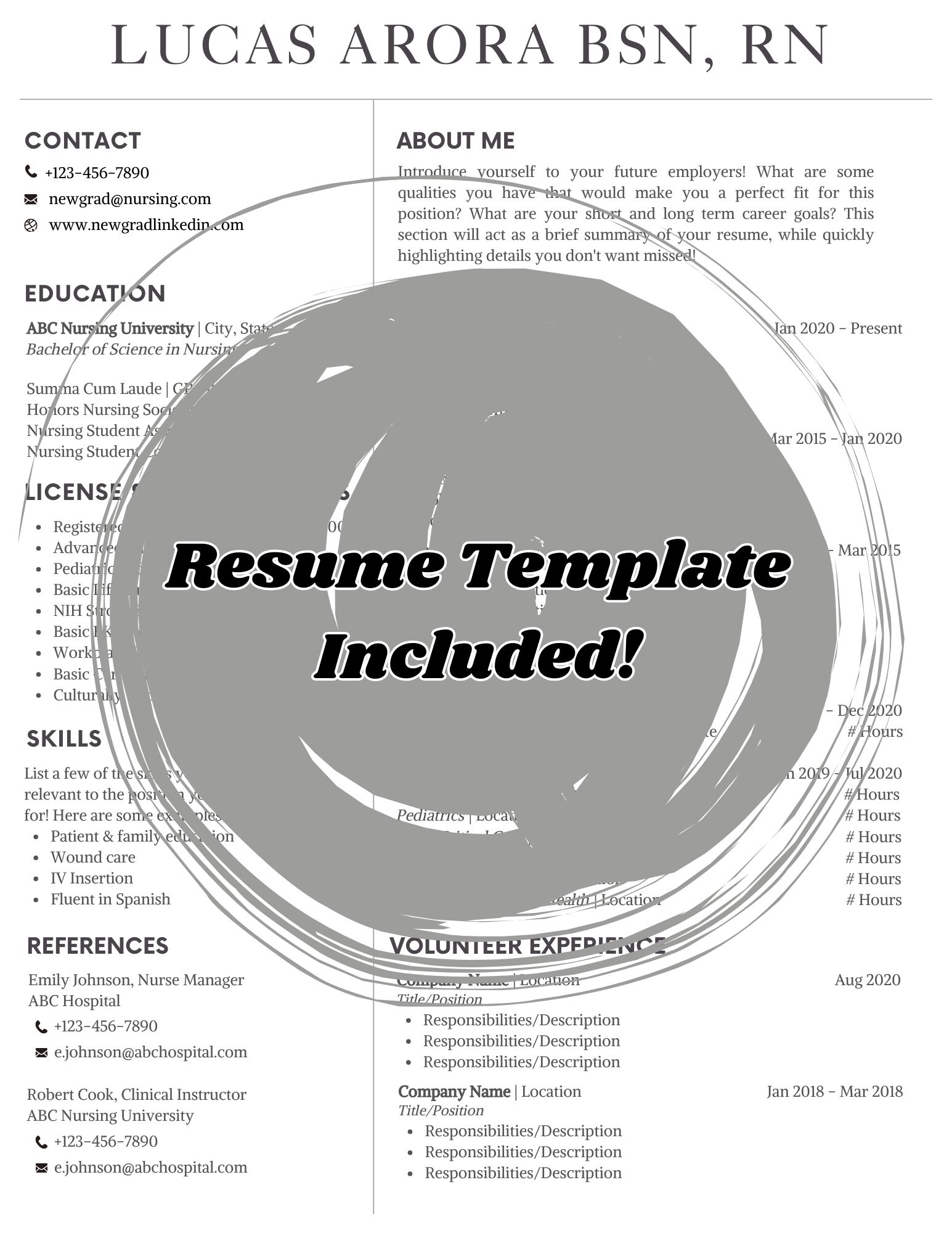 Customizable Nursing Portfolio With Resume Template, Nursing Portfolio ...