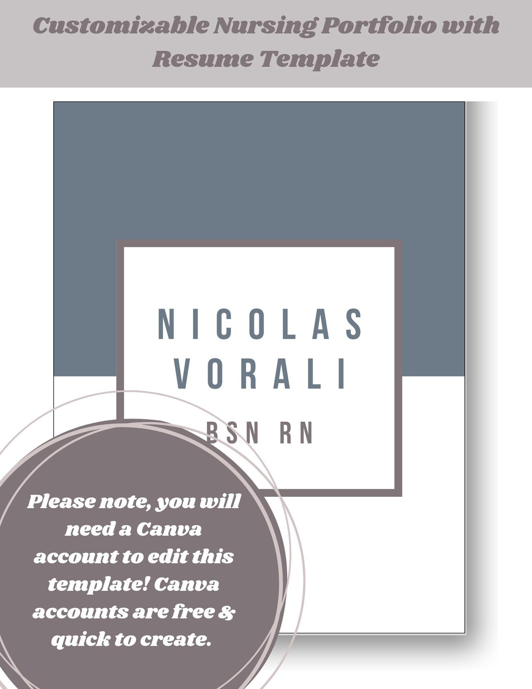 Customizable Nursing Portfolio With Resume Template, Nursing Portfolio ...
