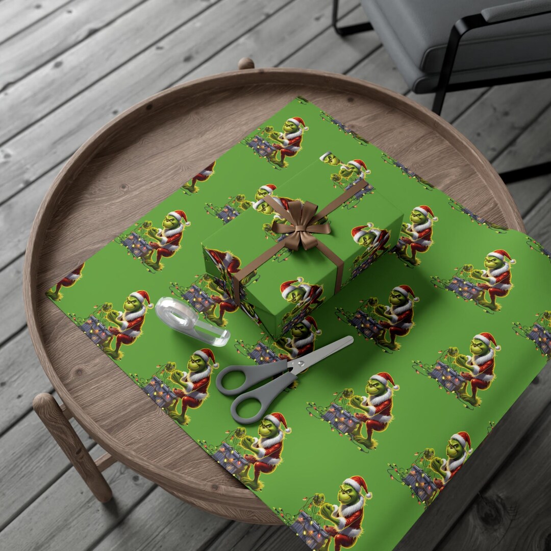 Santa Sloth Christmas Wrapping Paper - Festive 30x20 Gift Wrap - Unique ...