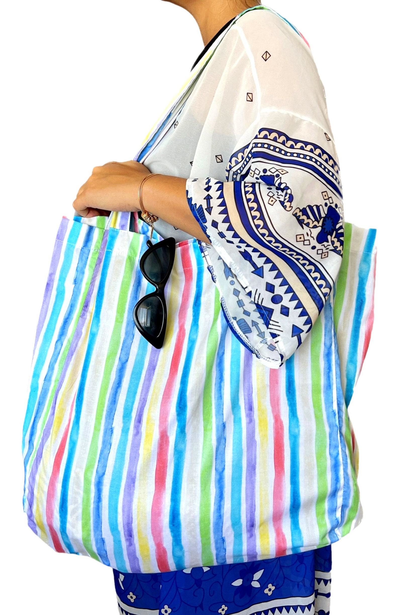 Easy Market Shopping Bag PDF Pattern, Reusable Large Tote Bag Sewing ...