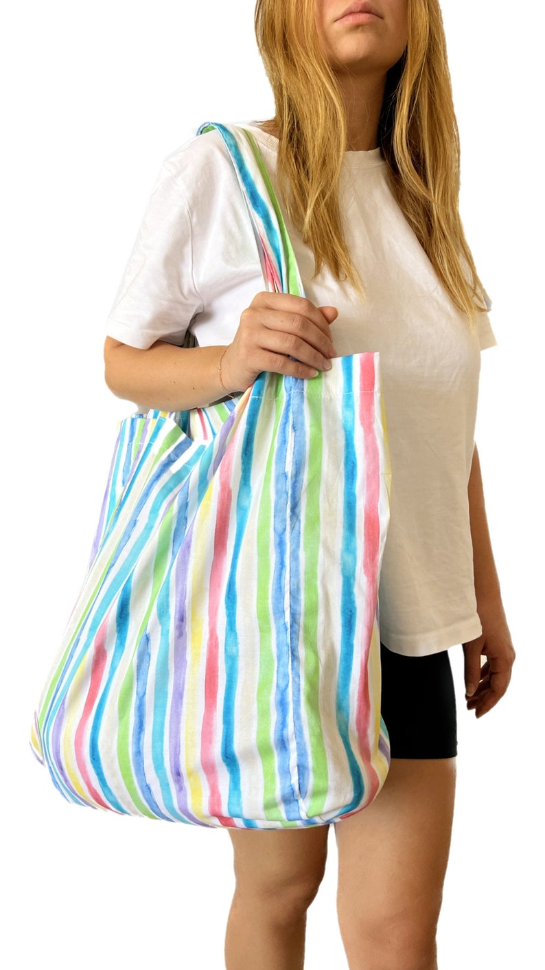 Easy Market Shopping Bag PDF Pattern, Reusable Large Tote Bag Sewing ...