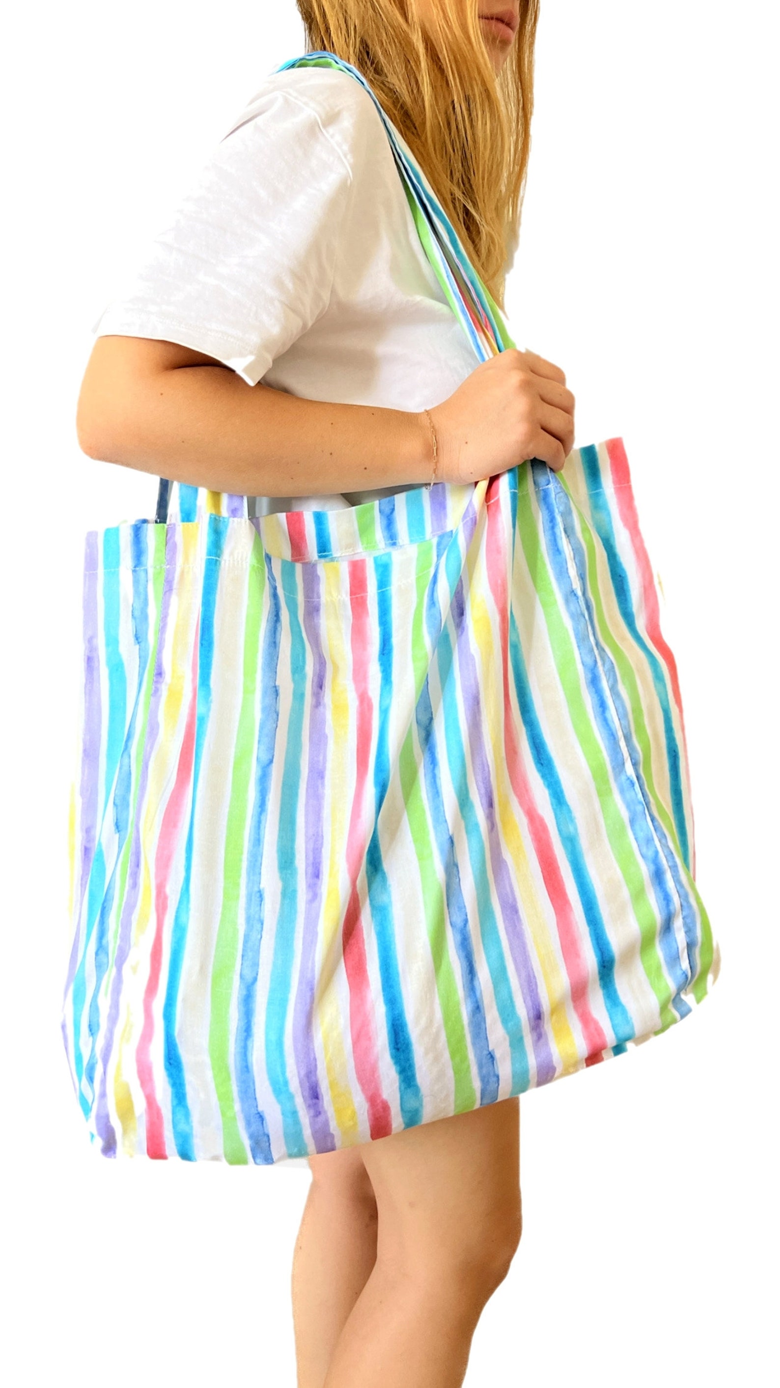 Easy Market Shopping Bag PDF Pattern, Reusable Large Tote Bag Sewing ...