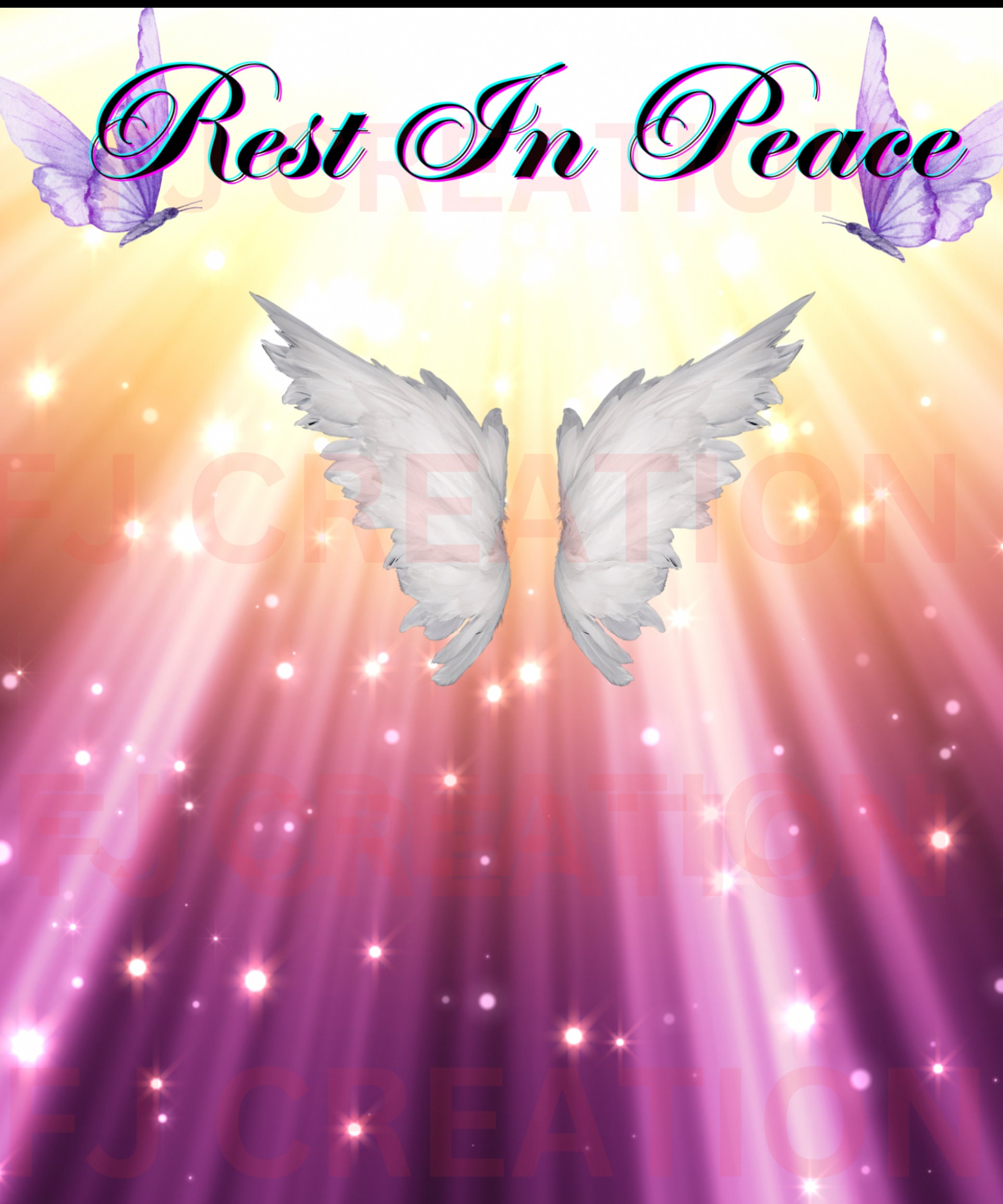 Purple and Gold Rest in Peace PNG. for T-shirts, Remembering and ...