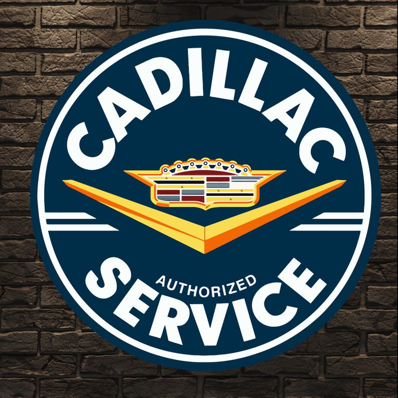 Cadillac, Metal Vintage Reproduction Sign, Cadillac Decoration, Indoor ...