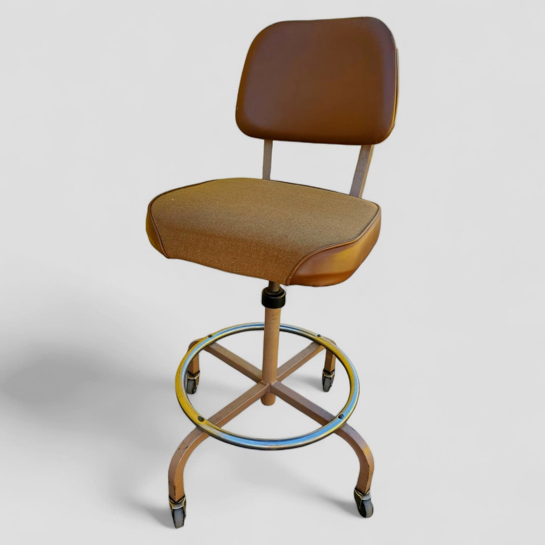 Vintage MCM Mid Century Modern Drafting Swivel Stool/chair Steel Case ...