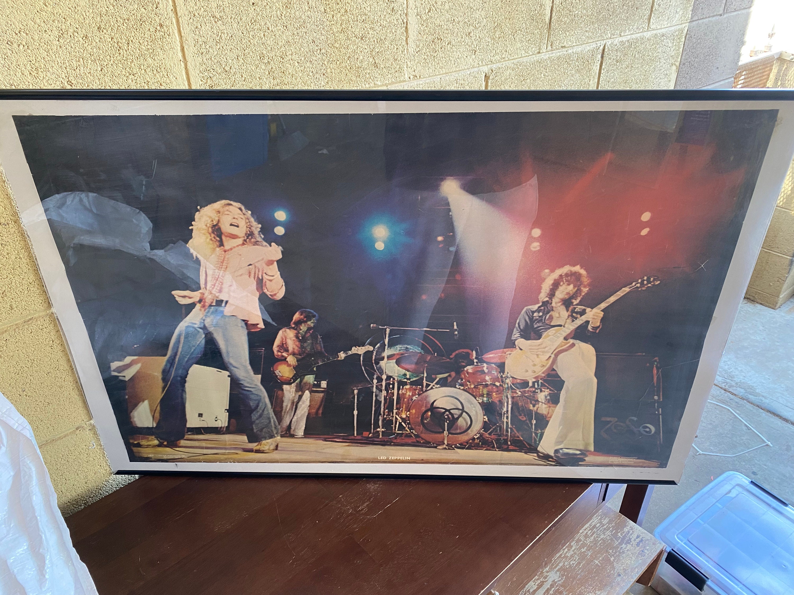 Original Vintage 1974 Led Zeppelin Live on Stage Band Poster Rare Rock ...
