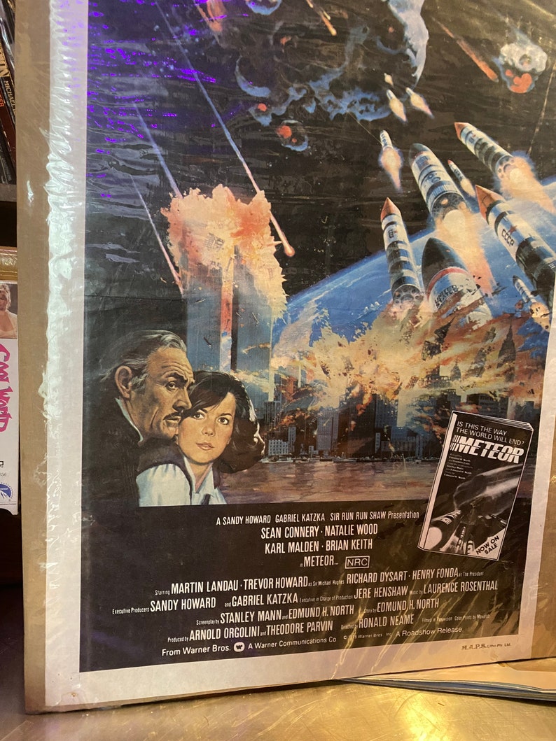Meteor Original Movie Poster Lithograph Vintage 1970s Doomsday Movie - Etsy