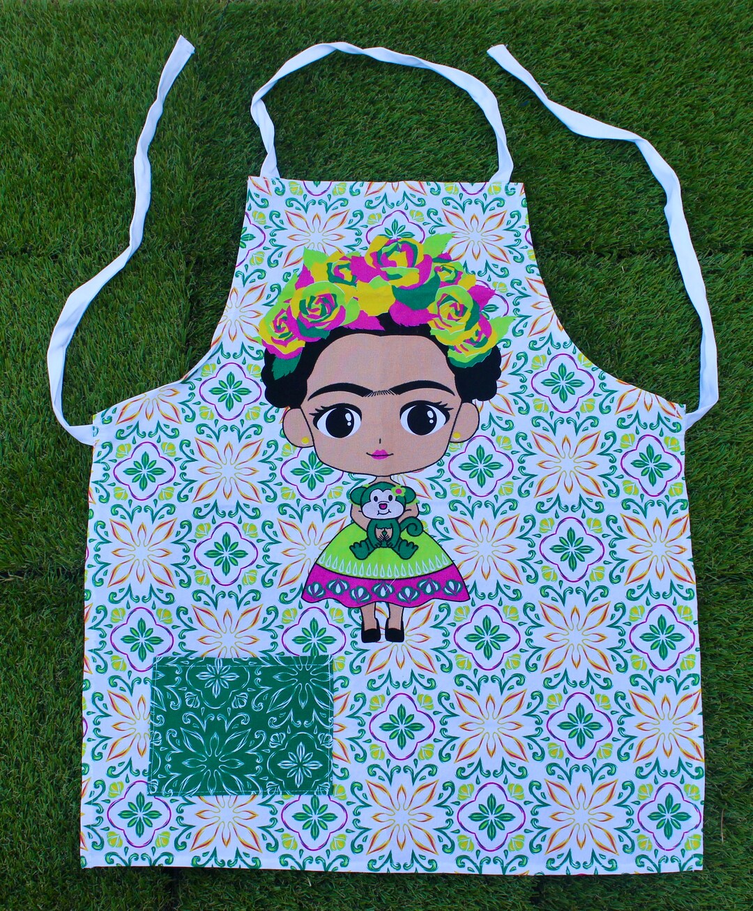 Baby Frida Green Apron. Frida Kahlo Adult Apron One Size. Baby - Etsy