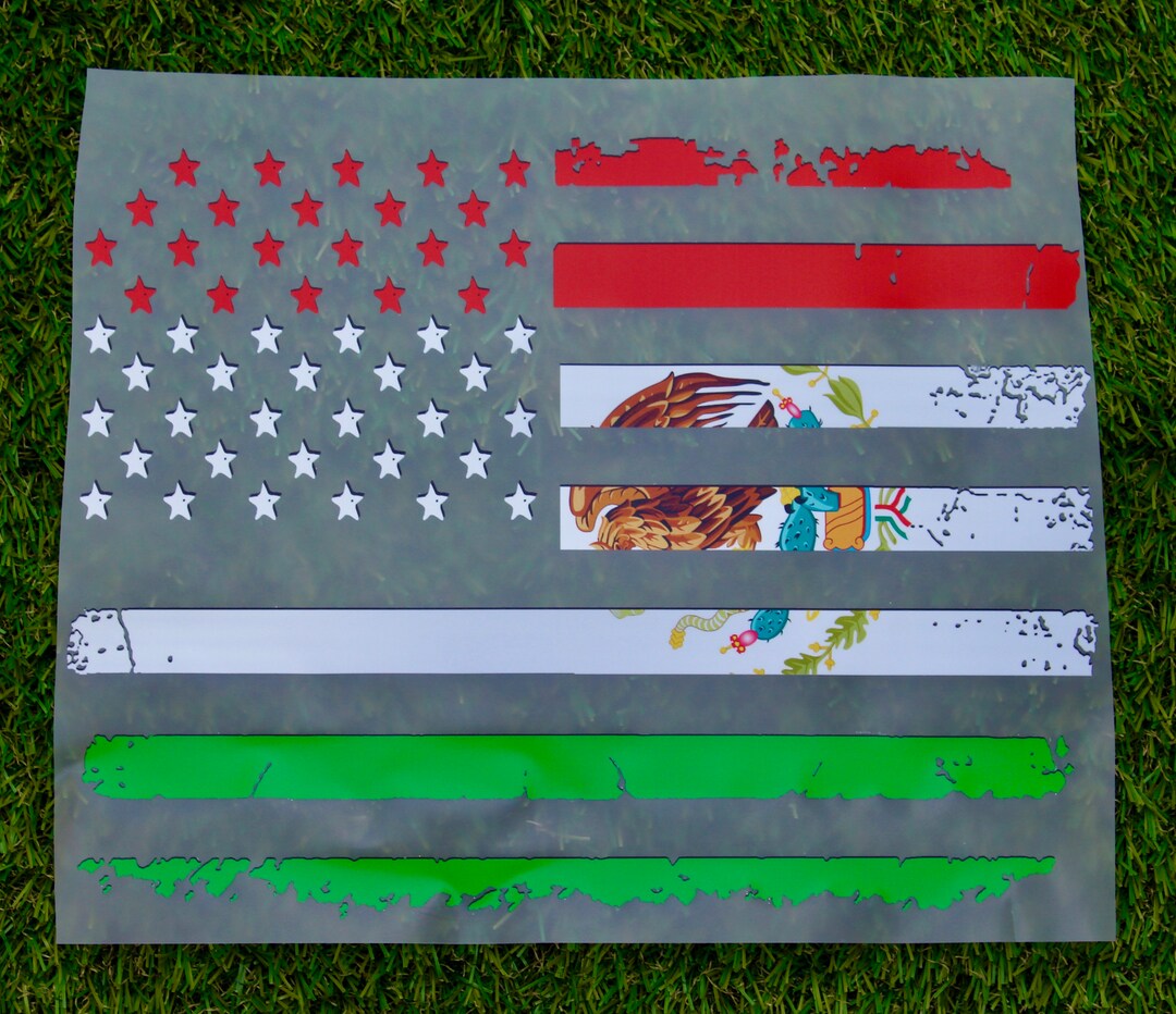 Mexican American DTF Transfer. Mexican American Hybrid Flag Transfer ...