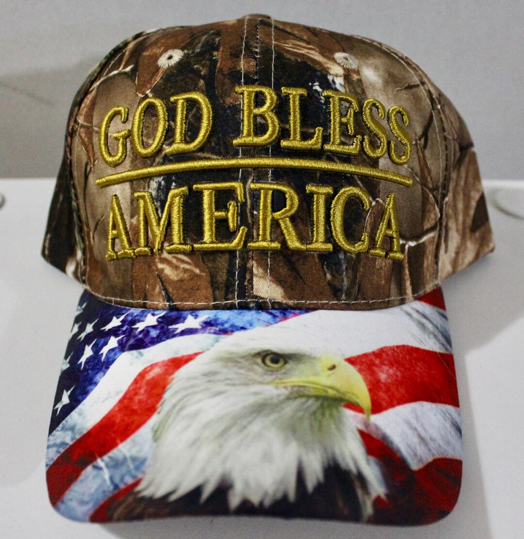 God Bless America Baseball Hat. American Flag Hat. Gift for Dad. I Love ...