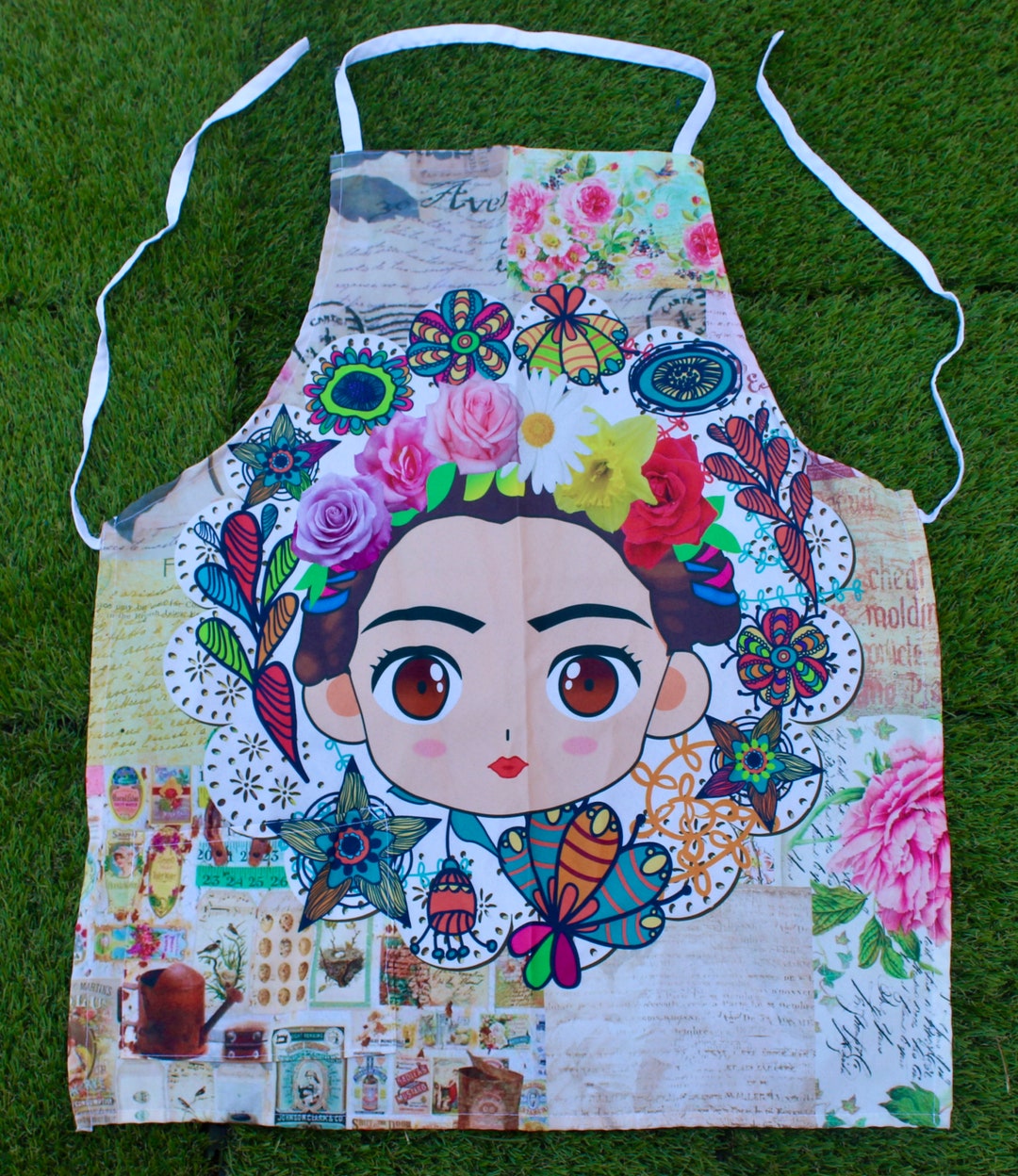 Baby Frida Face Apron. Flower Crown Apron. Frida Kahlo Adult Apron One ...