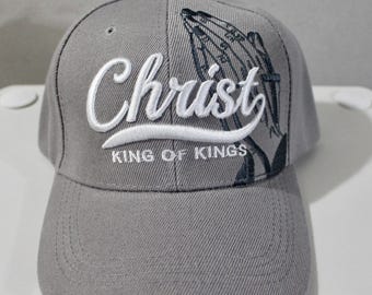 Christ King of Kings Hat. Jesus Baseball Cap. Christian Gray Hat. Jesus ...