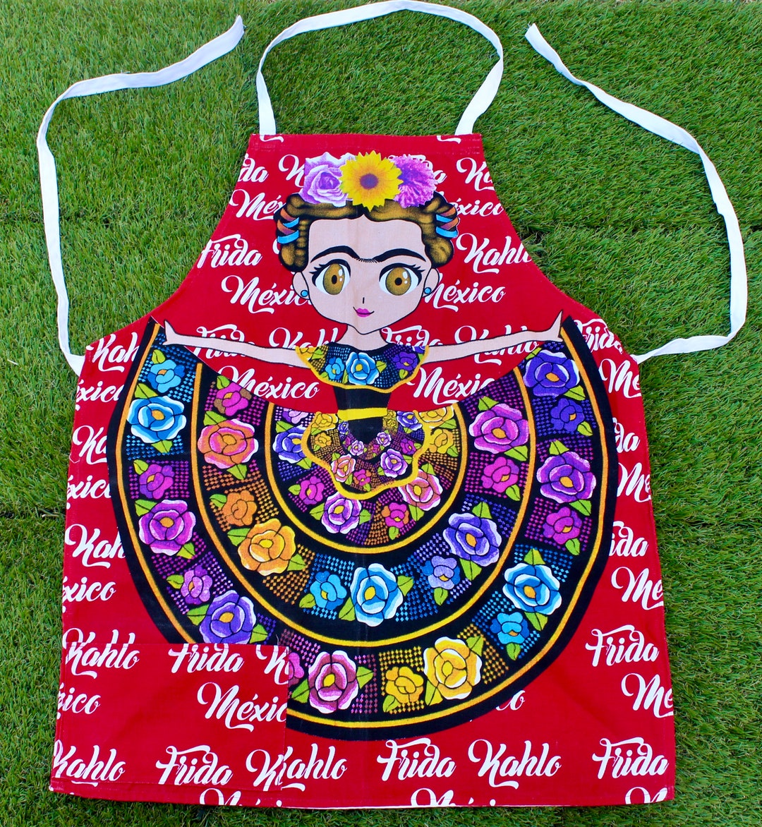 Frida Kahlo Adult Apron One Size. Colorful Flowers Frida Mexican ...