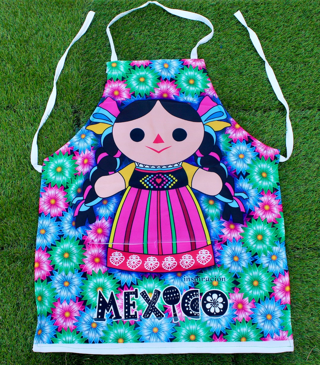 Cute Mexican Doll Apron. Lelé Doll Adult Apron One Size. Doll María ...