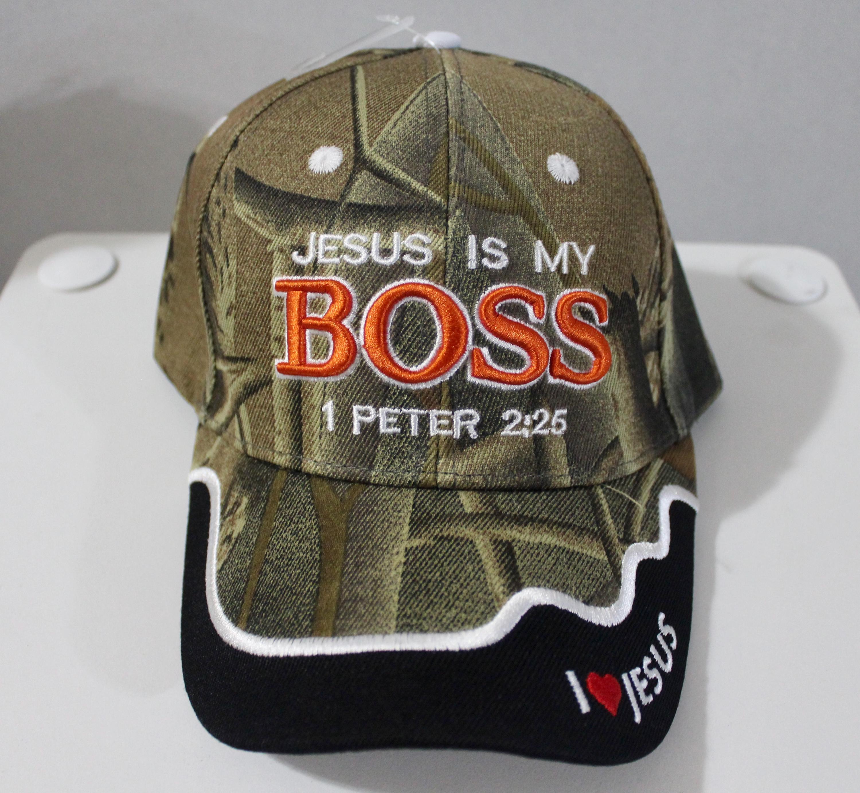 Jesus is My Boss Hat. Embroidered I Love Jesus Christian Hat. 1 Peter 2 ...