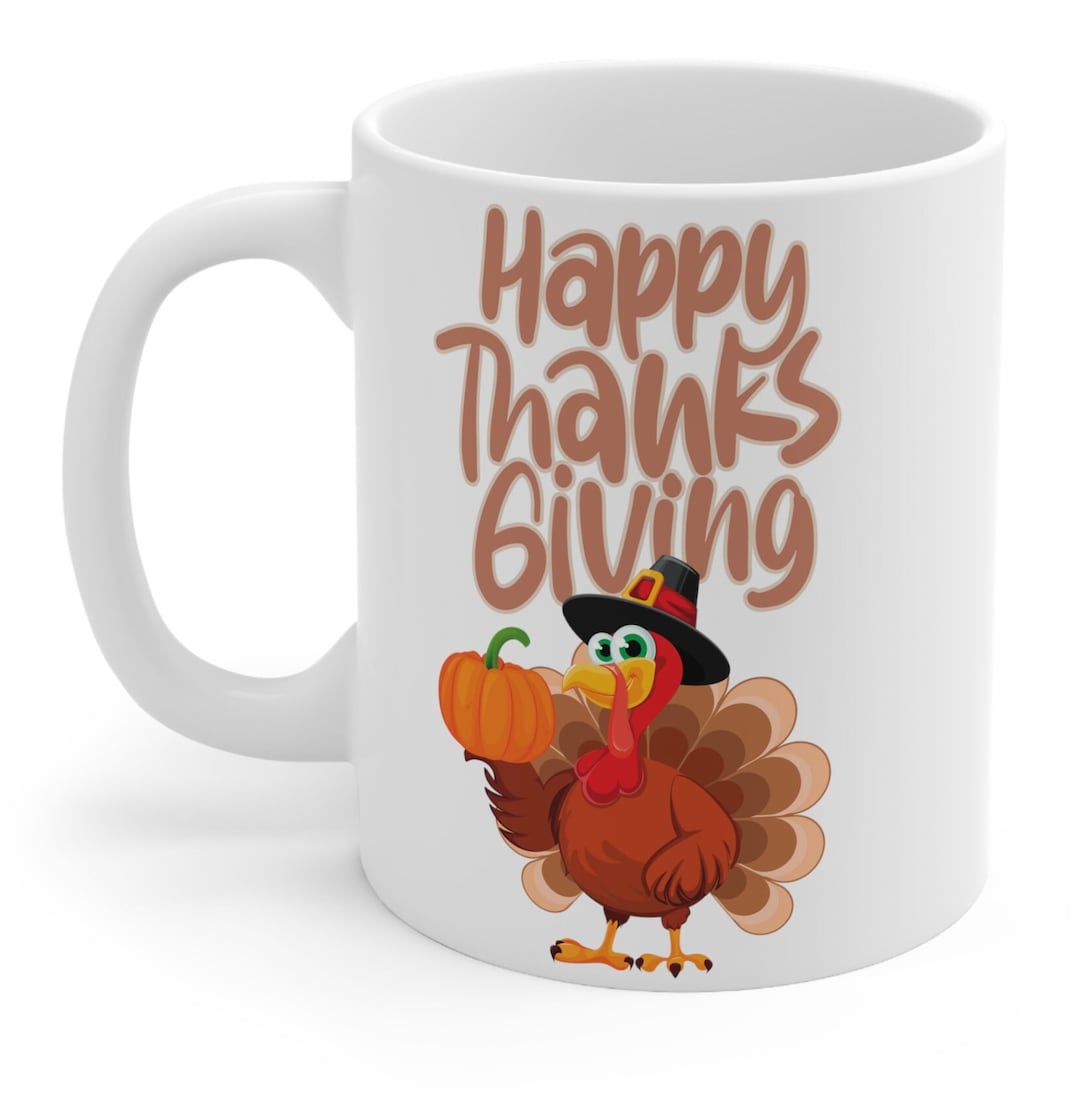 Happy Thanksgiving Coffee Mug, Thanksgiving Coffee Cup, Pilgrim Mug ...