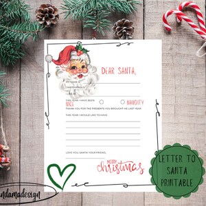 Letter to Santa Digital Download Christmas Printable - Etsy