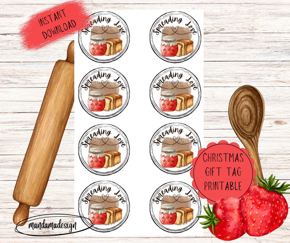 Strawberry Jam Gift Tag Printable Download - Etsy