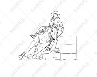 RODEO BARREL RACER Svg, Barrel Racer Clipart, Cowgirl Svg, Western ...