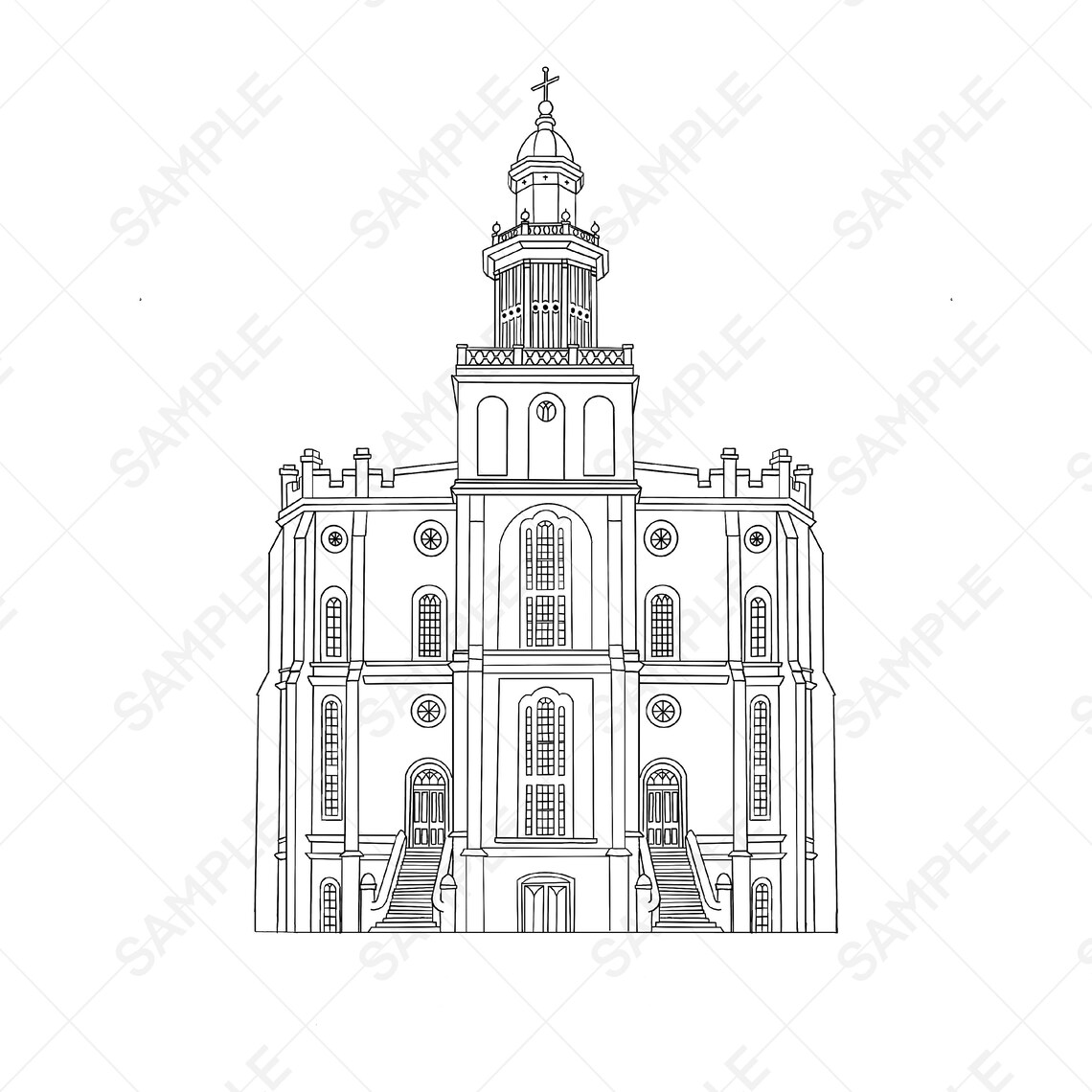 St George Temple Outline - Etsy