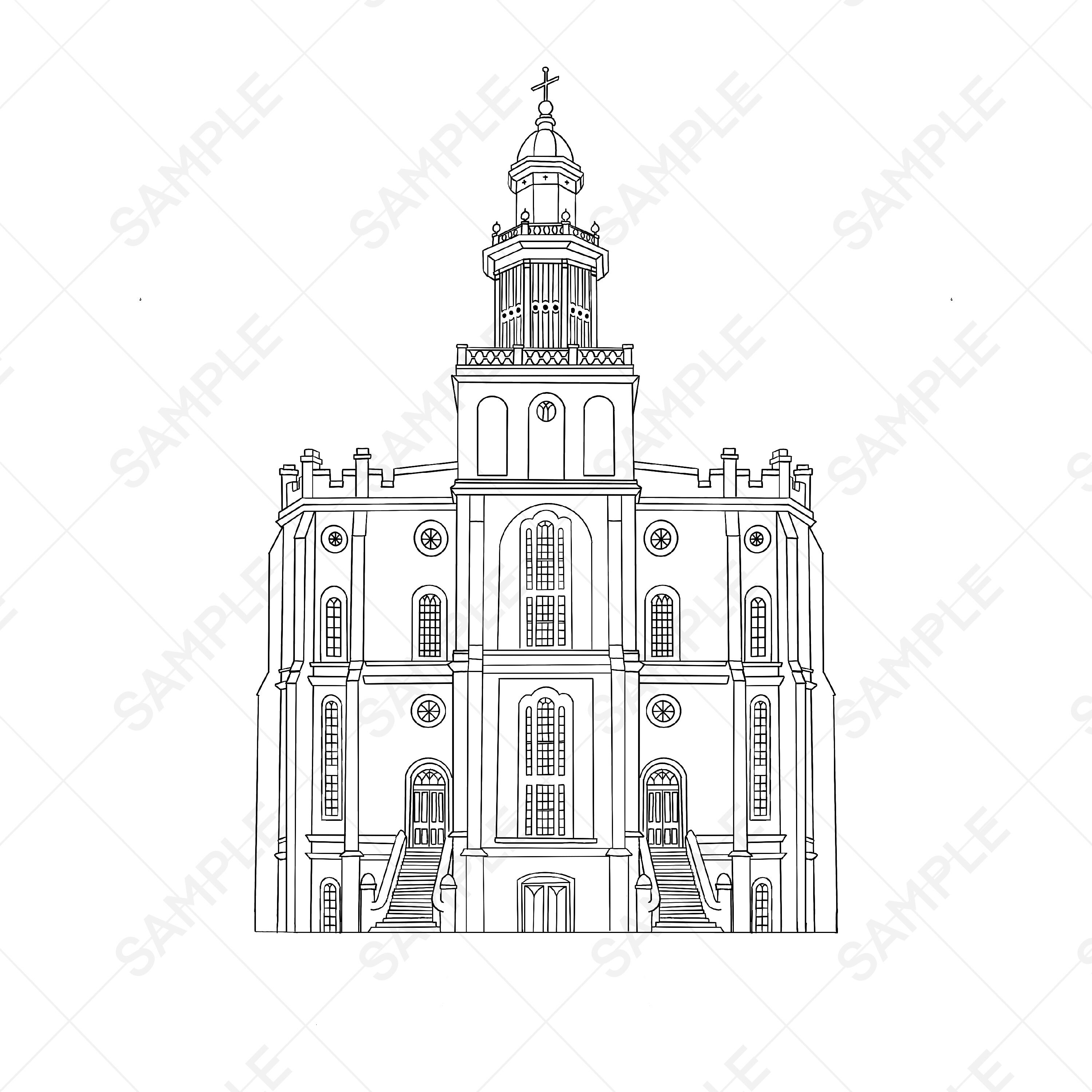 St George Temple Outline - Etsy