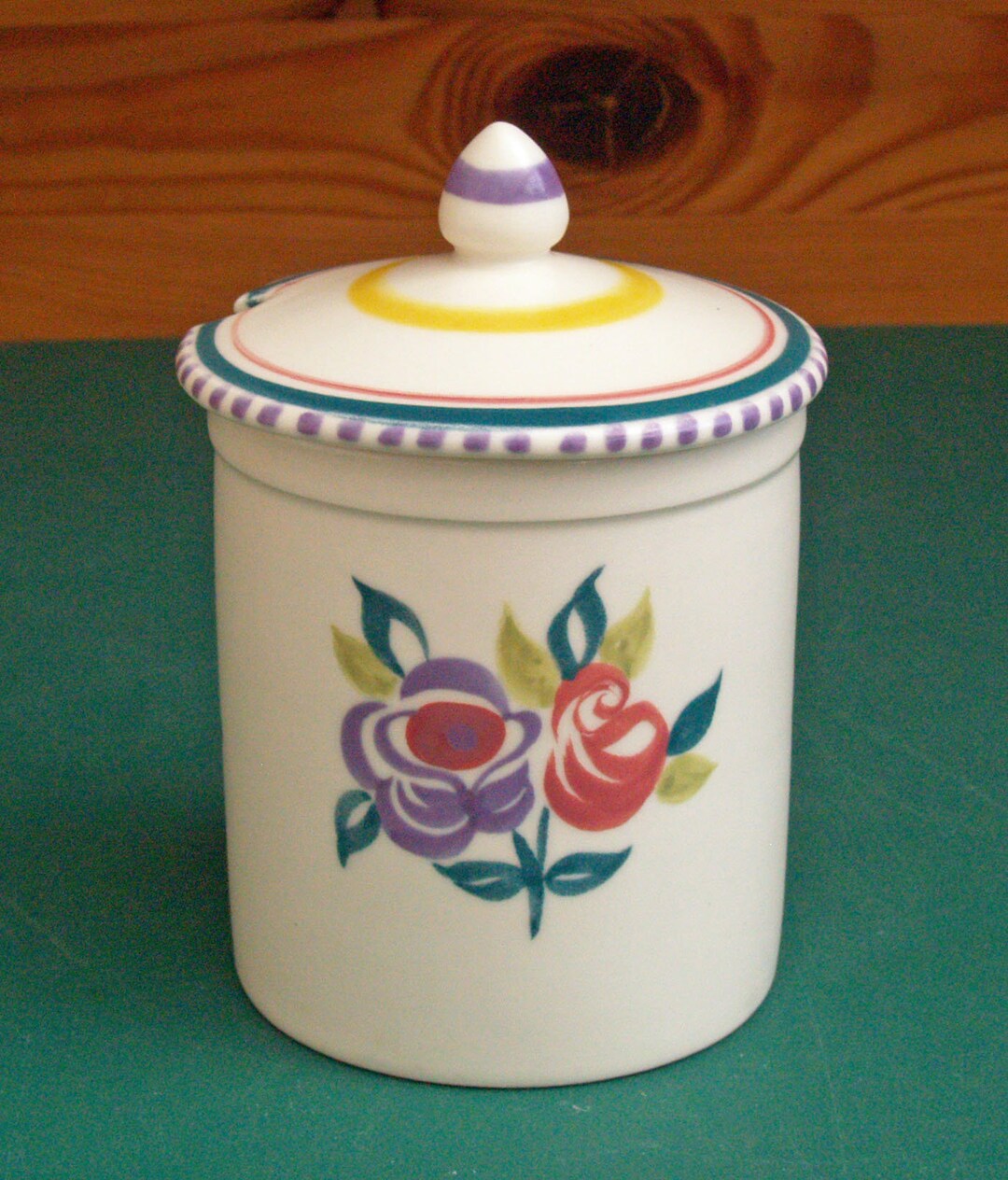 Vintage Poole Pottery Hand Painted Jam/preserve Pot With Lid 1950's ...