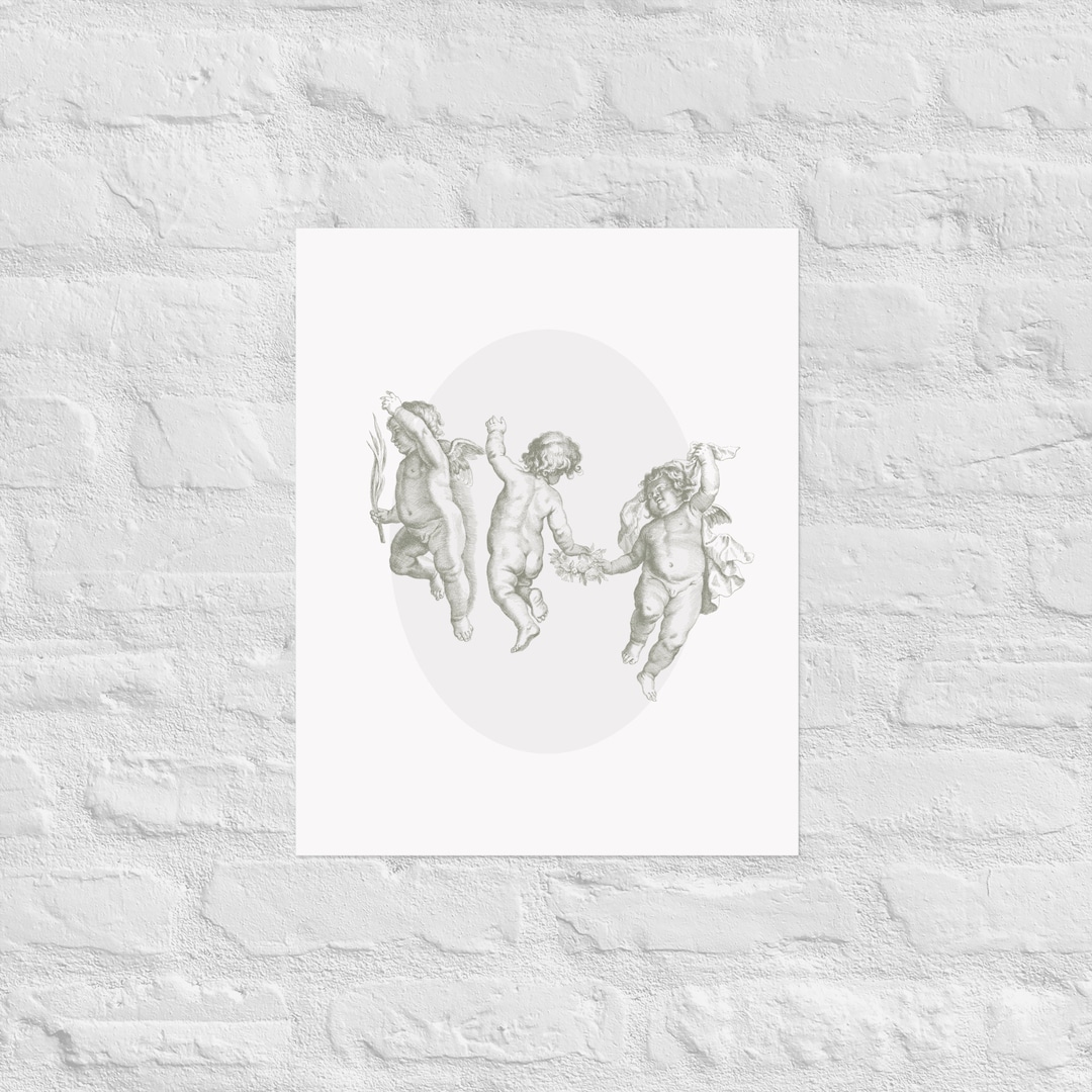 Cherubs Trio Poster Ethereal Wall Art High Quality Matte Paper ...