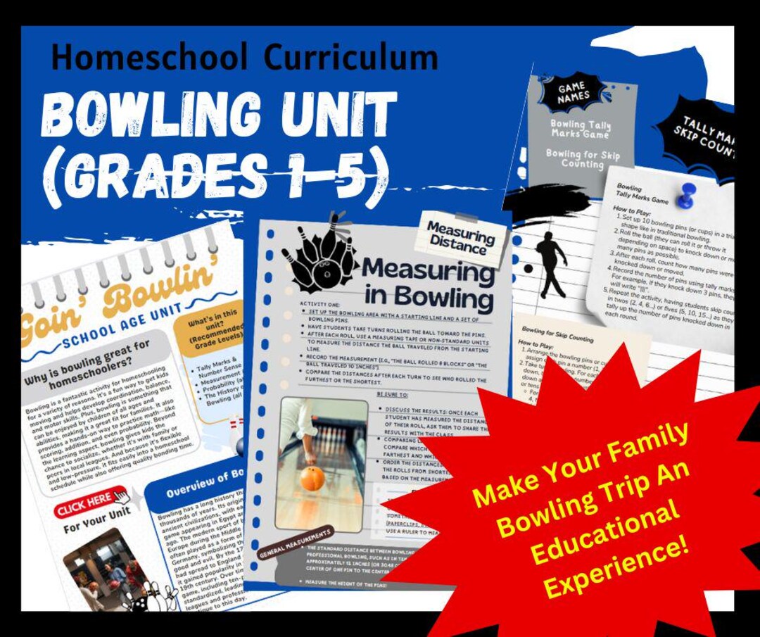 Bowling Unit: Homeschooling, Elementary School, Family Fun - Etsy