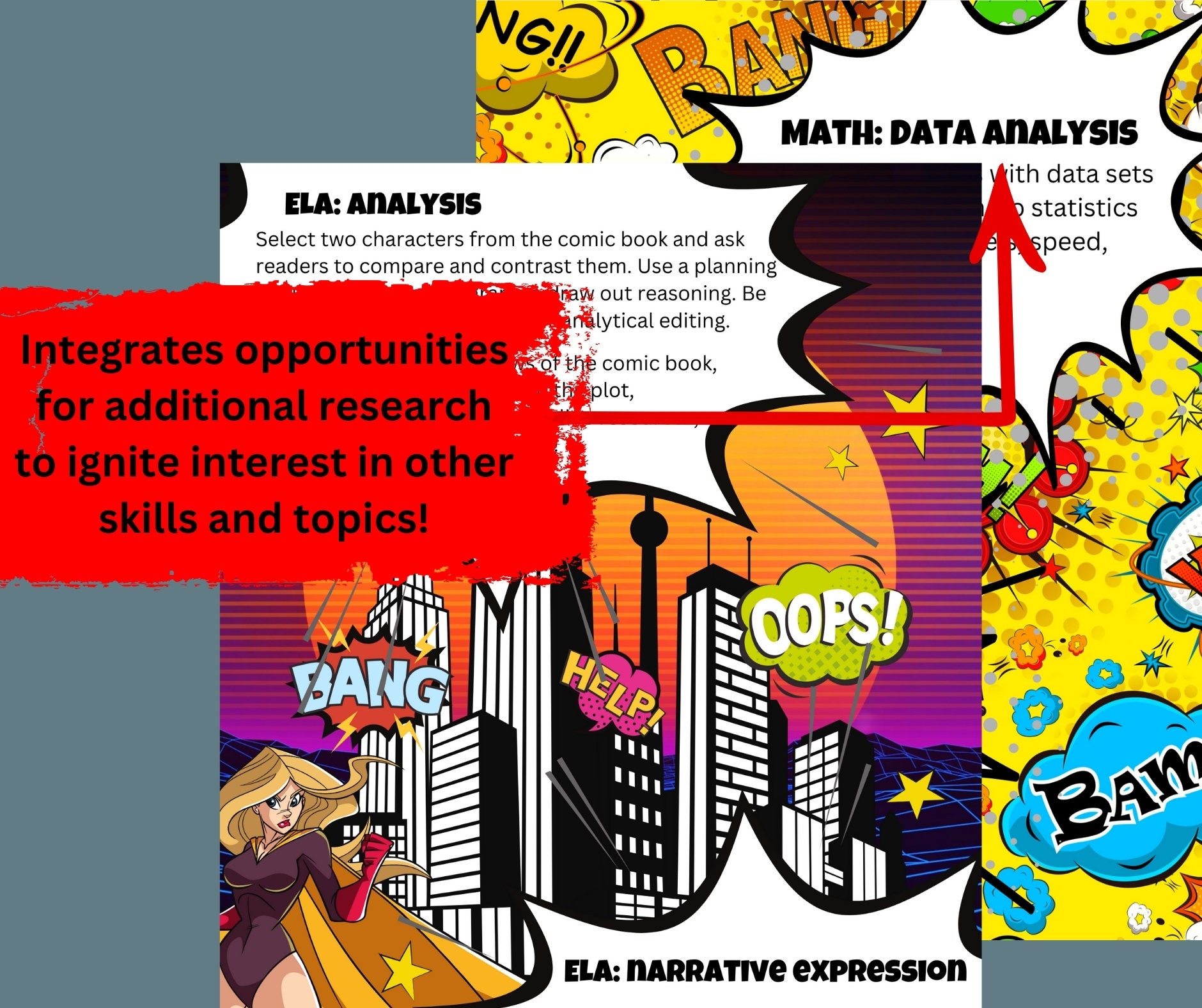 Comic Book and Graphic Novel Curriculum, Homeschool Unit Bundle, Middle ...