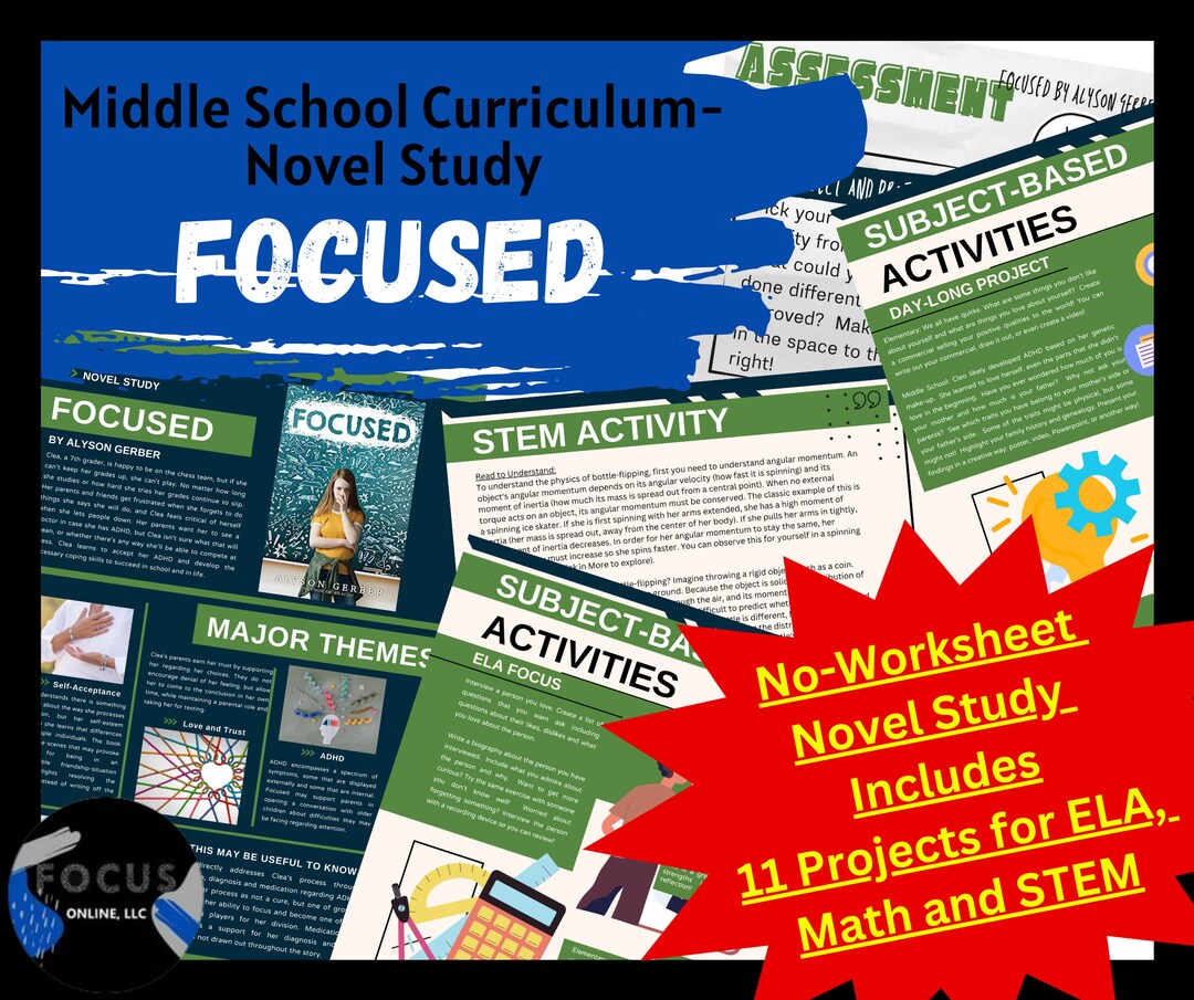 Focused by Alyson Gerber: Novel Study, Homeschool Curriculum, Middle ...