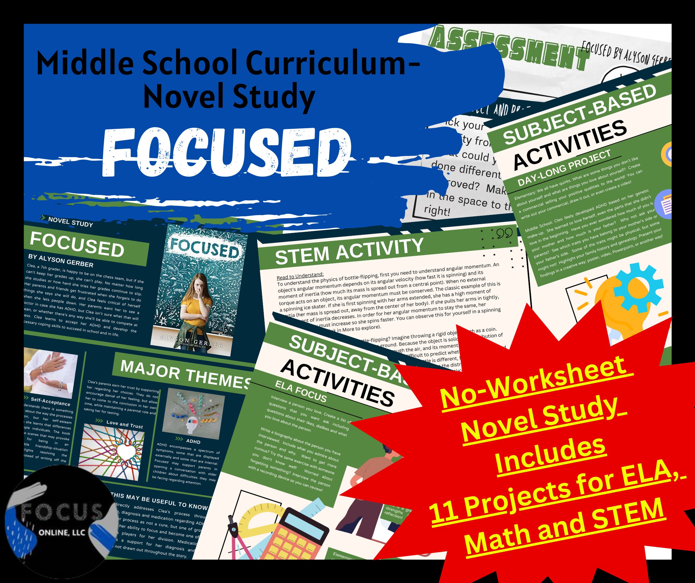 Focused by Alyson Gerber: Novel Study, Homeschool Curriculum, Middle ...