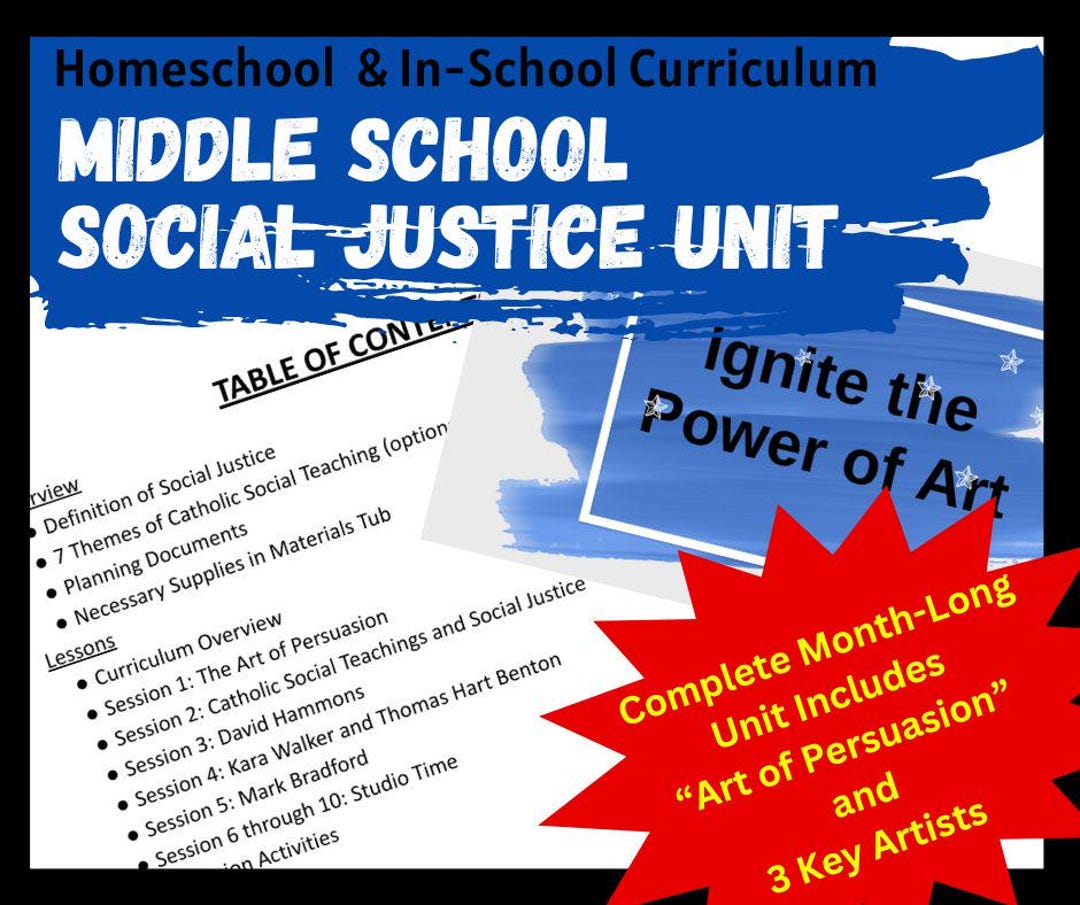 Middle School or High School Social Justice Unit With Flexible Plan art ...