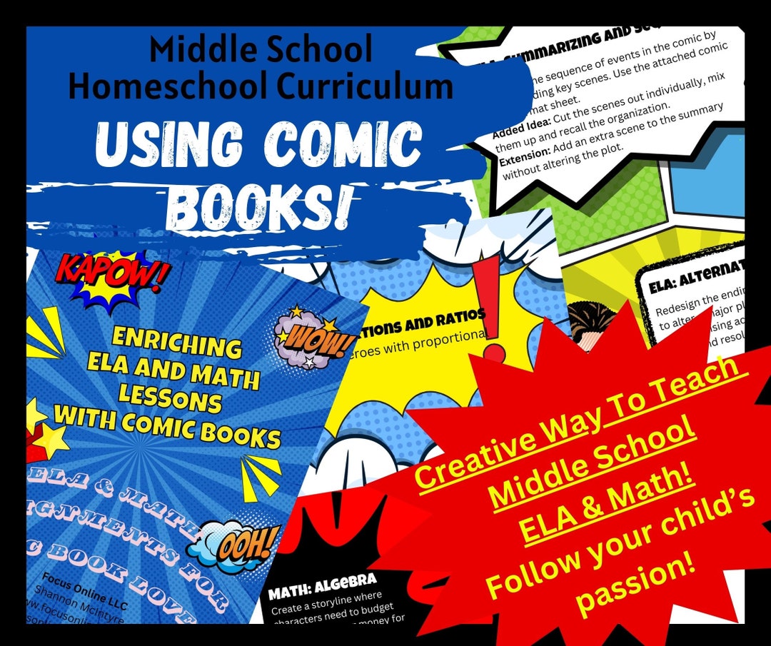 Comic Book and Graphic Novel Curriculum, Homeschool Unit Bundle, Middle ...