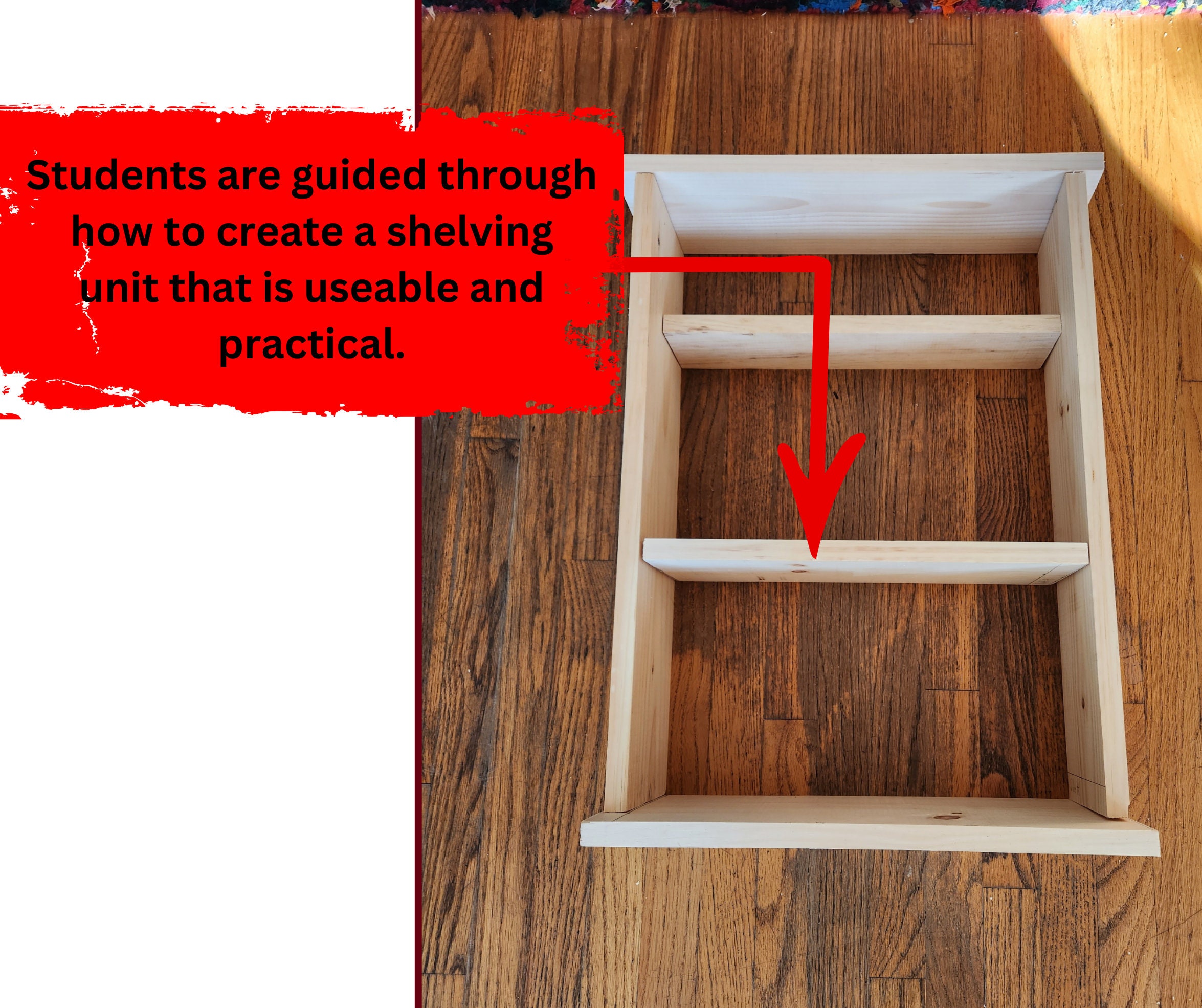 Woodworking Course: Build A 3-tiered Shelf for Homeschool Learning ...