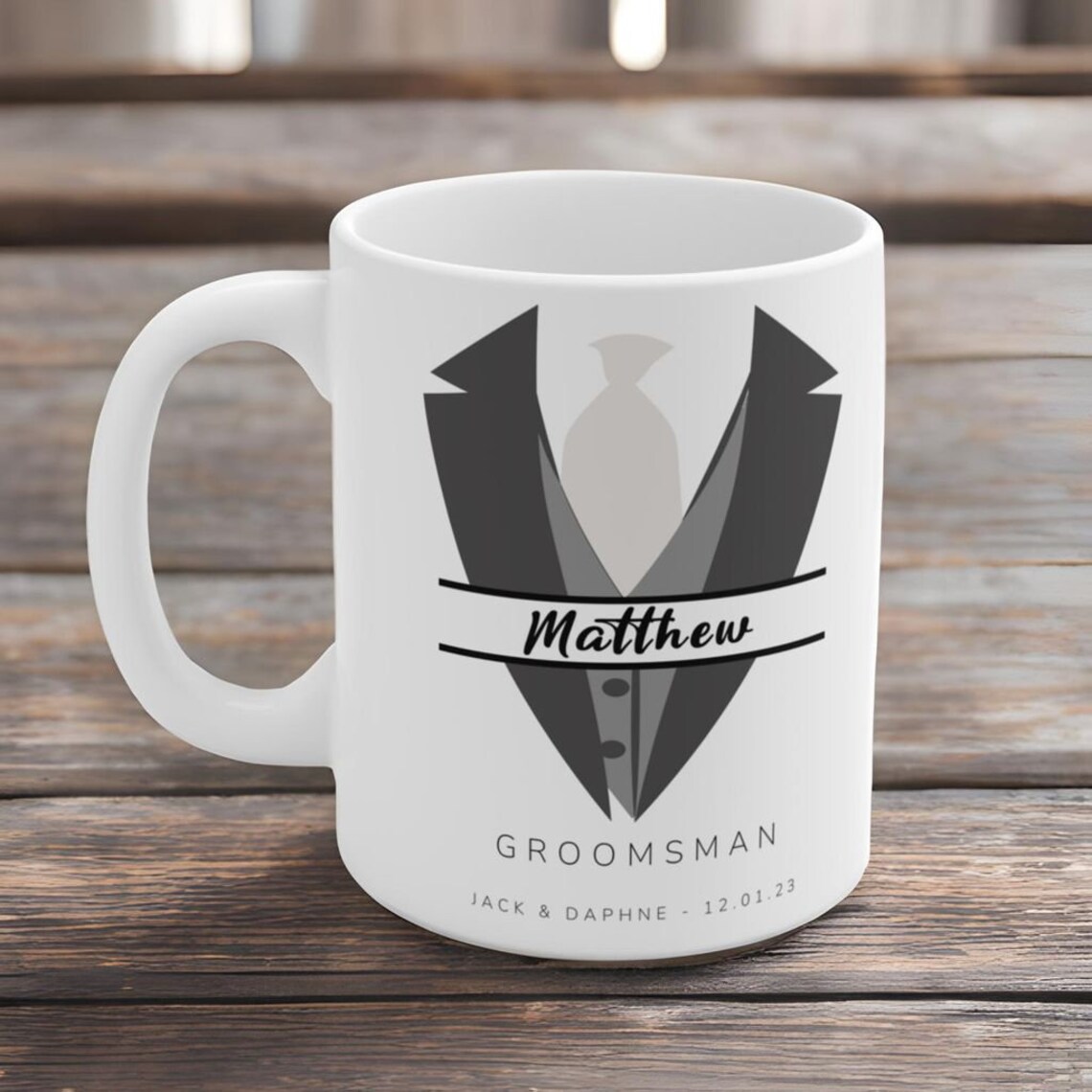 Personalized Groomsmen Mug: Custom Suit Colors, Wedding Party Gift - Etsy