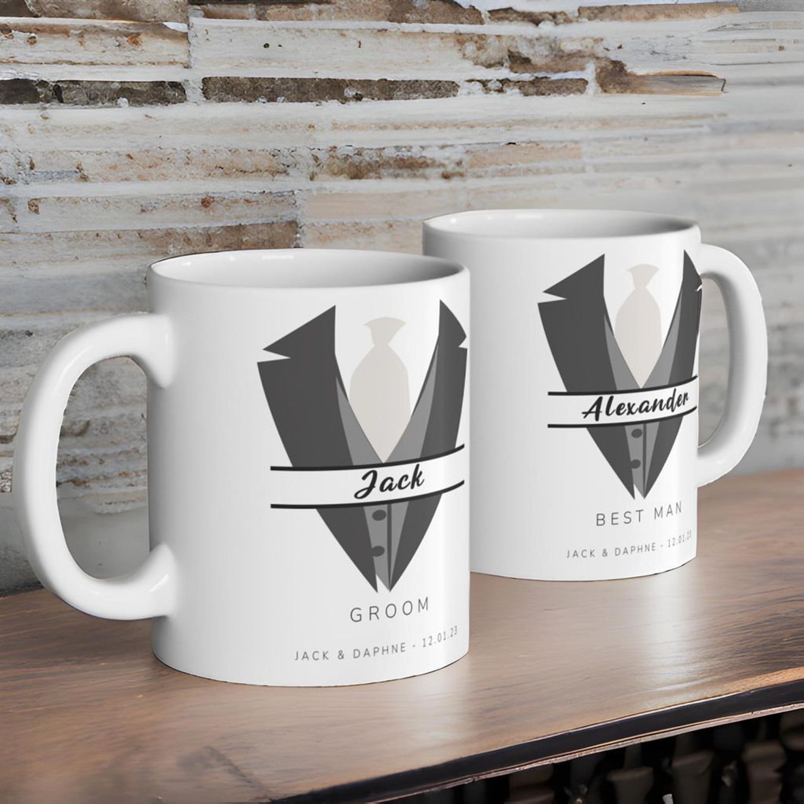 Personalized Groomsmen Mug: Custom Suit Colors, Wedding Party Gift - Etsy