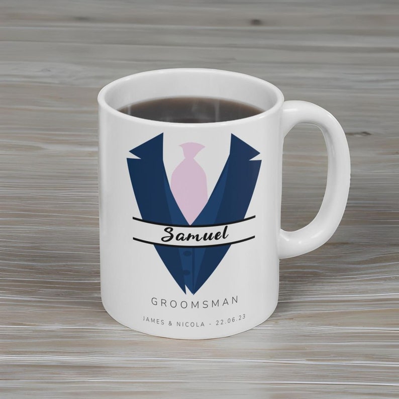 Personalized Groomsmen Mug: Custom Suit Colors, Wedding Party Gift - Etsy