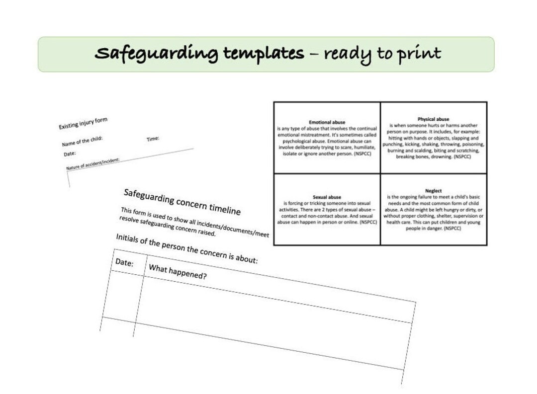 Safeguarding - Templates Pack for Nursery/childminder - Etsy