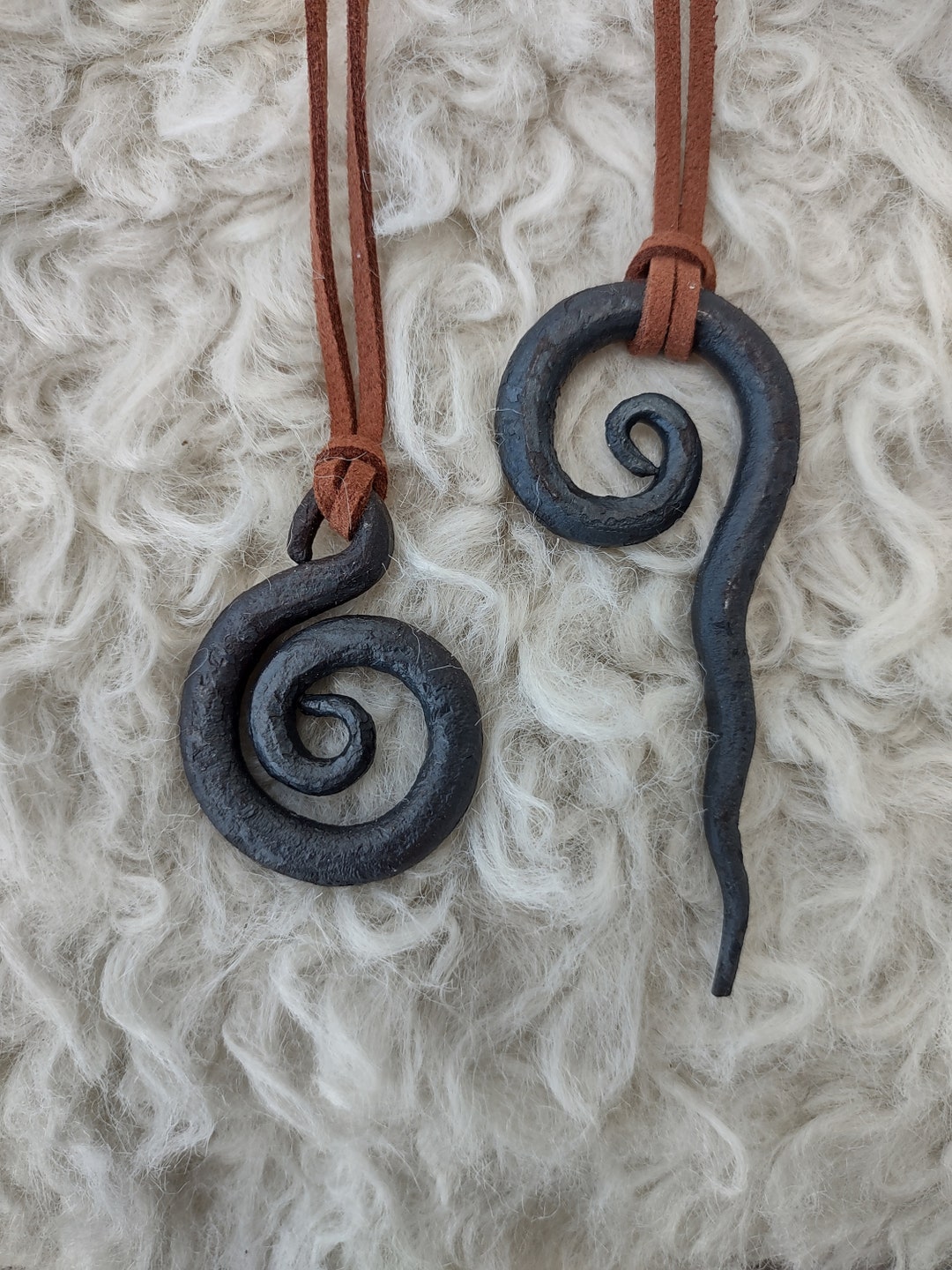 Hand Forged Spiral Pendant - Etsy