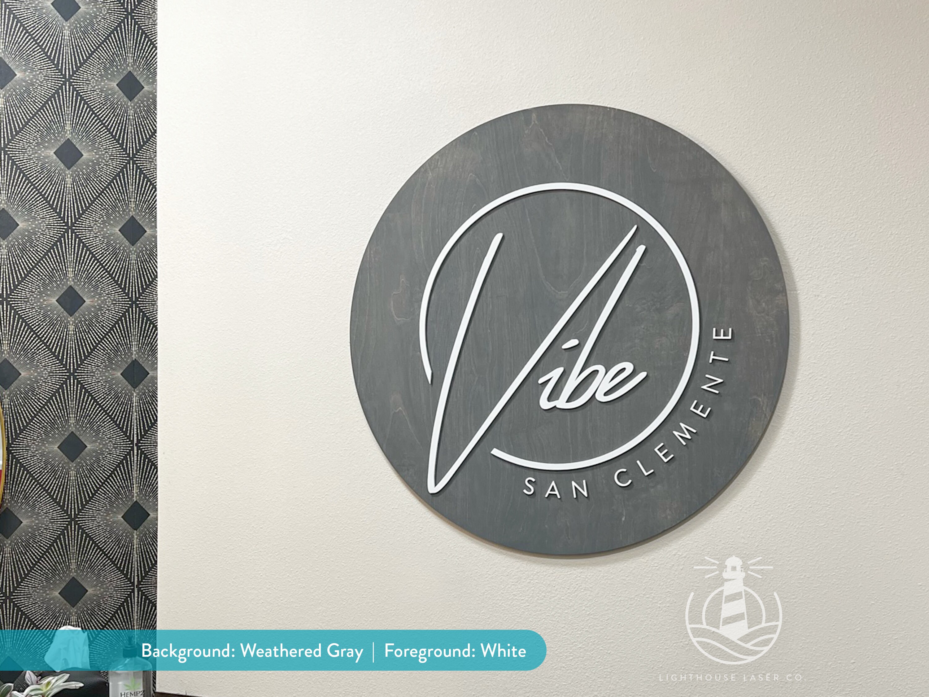 Circular Custom Logo Wood Sign Personalized Round Circle Signage - Etsy